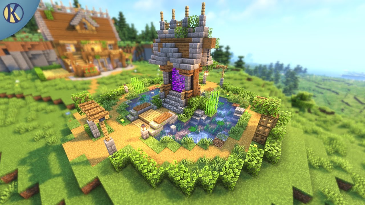 Minecraft - How to Build a Nether Portal with a Peaceful Garden ...