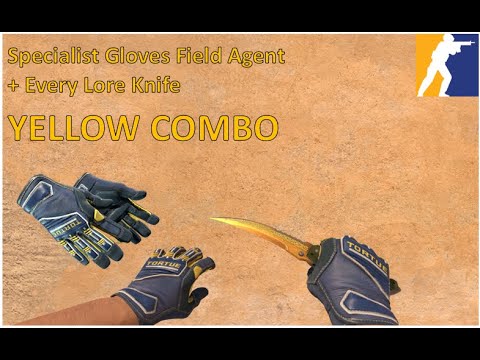 Specialist Gloves Field Agent + All Lore Knife | YELLOW COMBO | CS2 ...