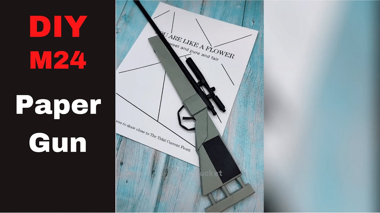 | DIY | How to make a paper gun -Paper M24 - EASY TUTORİAL | Origami ...