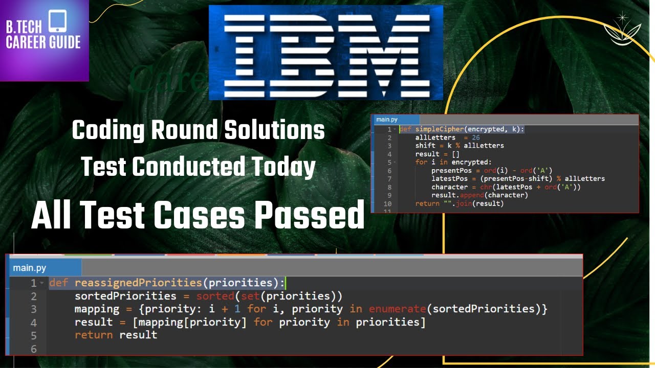 Ibm Coding Round Solutions Simplecipher All Test Cases Passed