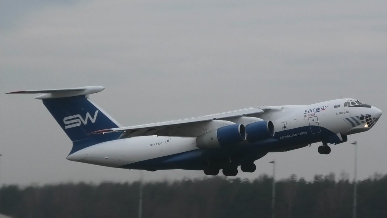 Silkway Ilyushin IL-76 Landing & Take Off Eindhoven Airport - YouTube