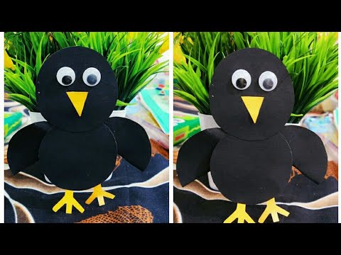 DIY. Easy paper craft for kids // crow craft for kids.. - YouTube