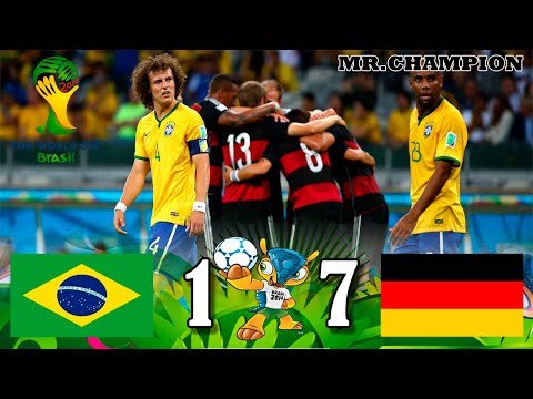 Brasil 1 x 7 Alemania Mundial Brasil 2014 semifinal resumen y goles