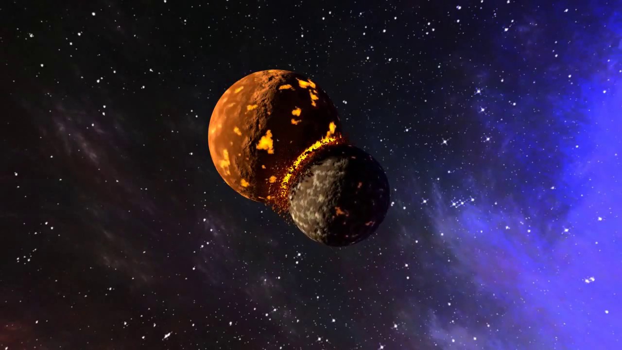 planet colliding with another - YouTube