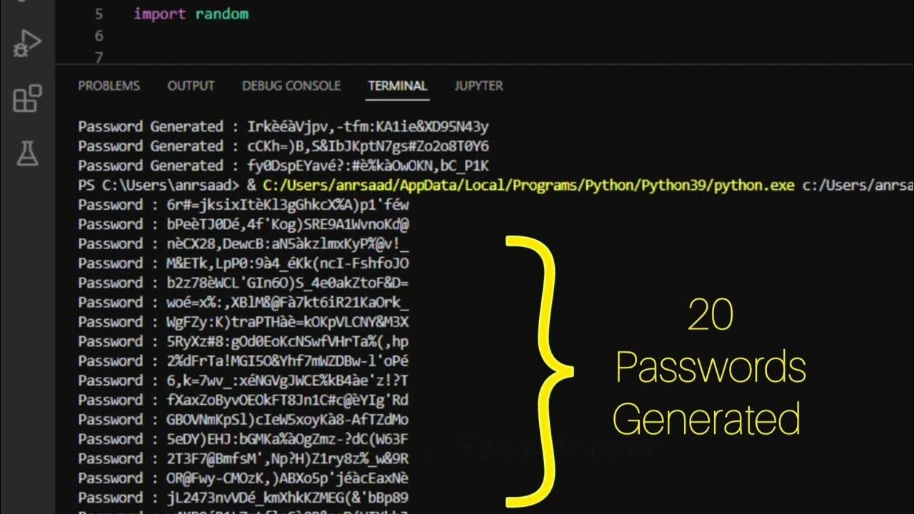 Password Generator Using Python - YouTube