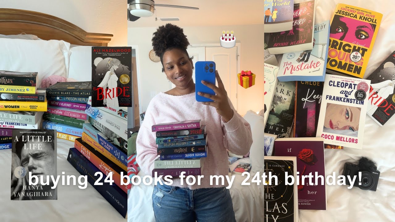 buying 24 books for my 24th birthday! 🎂📖 *bookstore vlog + book haul ...
