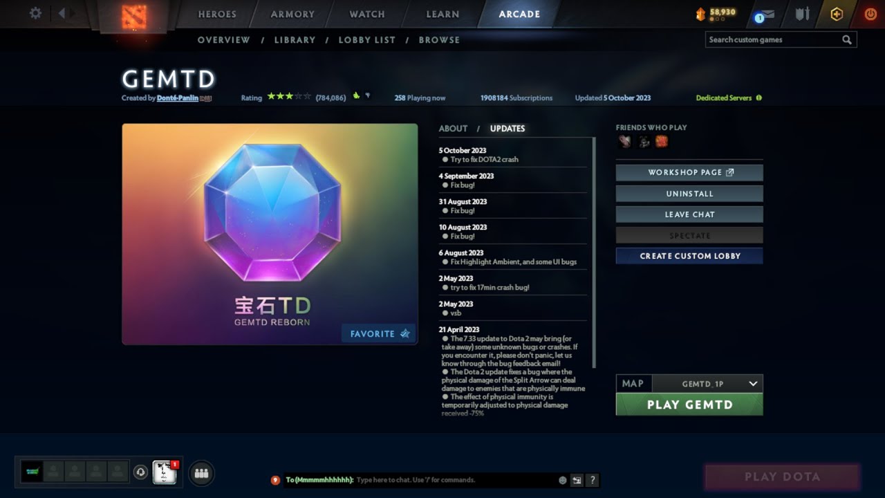 DOTA 2 - Arcade GemTD dulu sebelum mode fokus rank - YouTube