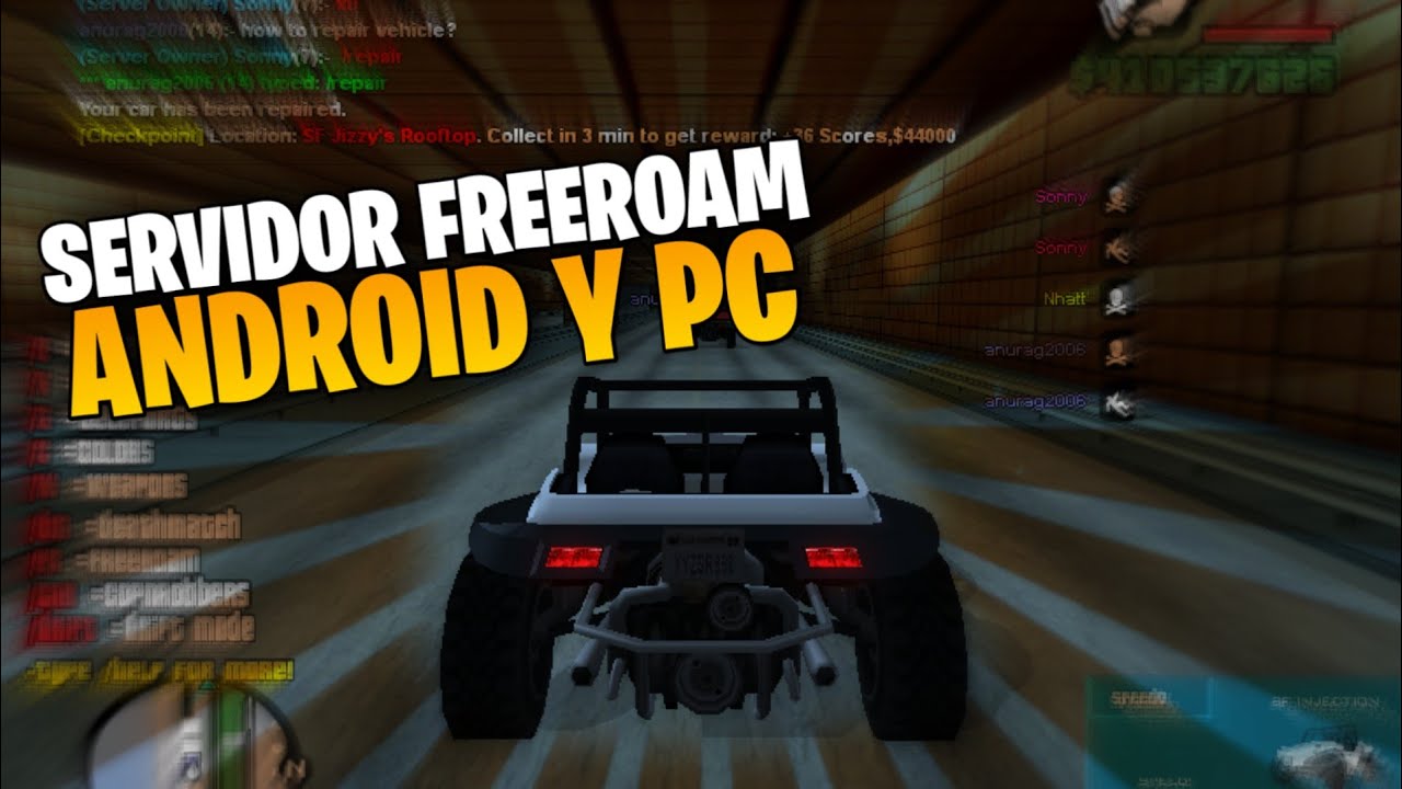 SERVIDOR SAMP ANDROID Y PC FREEROAM ZONA AMERICA DEL SUR - YouTube