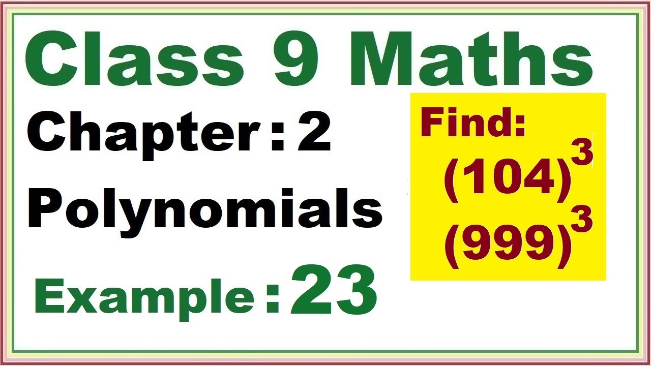 Example (23) Chapter:2 Polynomials | Ncert Maths Class 9 - YouTube