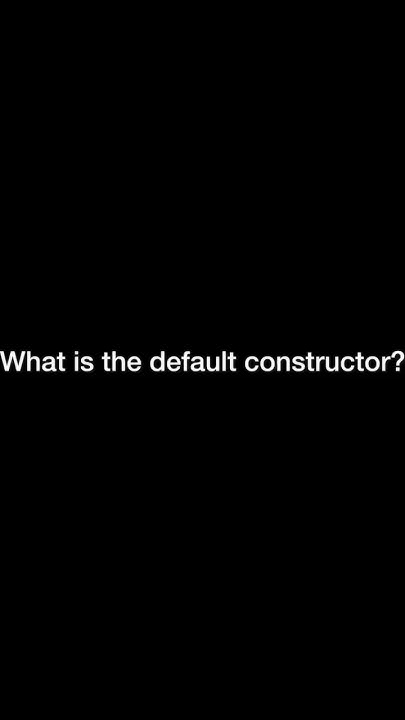 What is default constructor? Coding interview question basic level Qns#codinginterview # ...