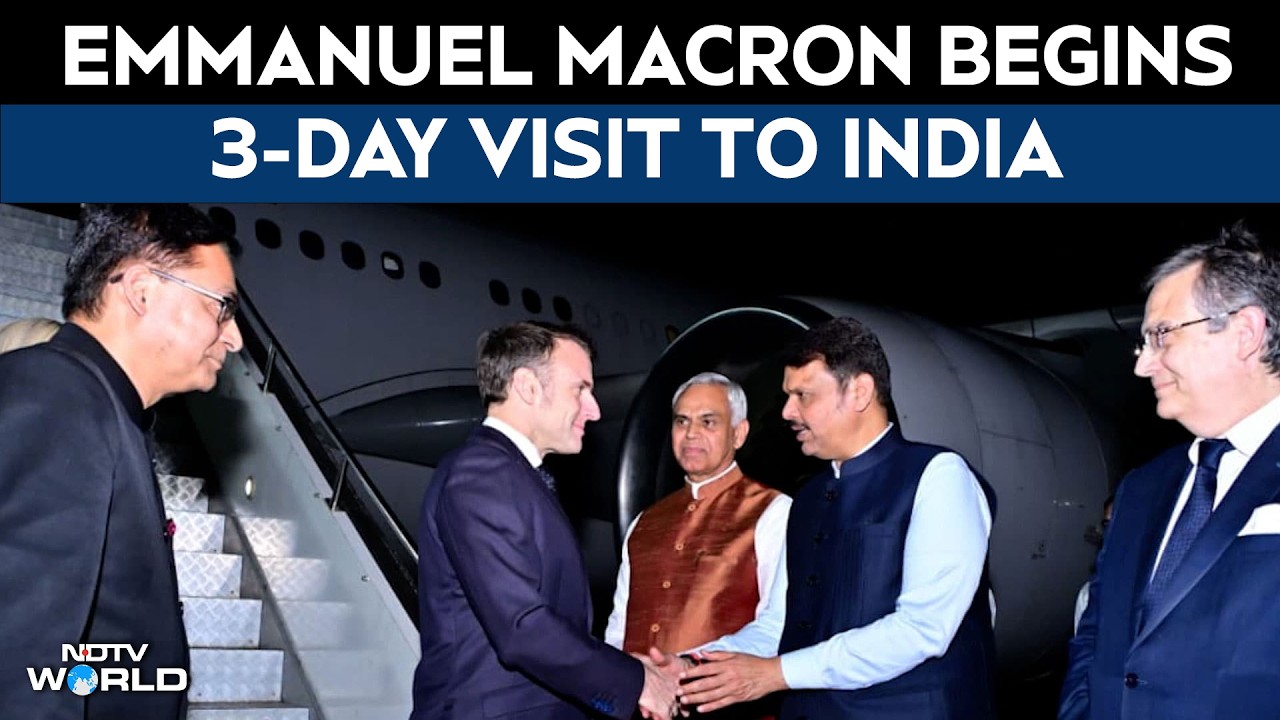 Emmanuel Macron India Visit | French President Emmanuel Macron Lands In ...