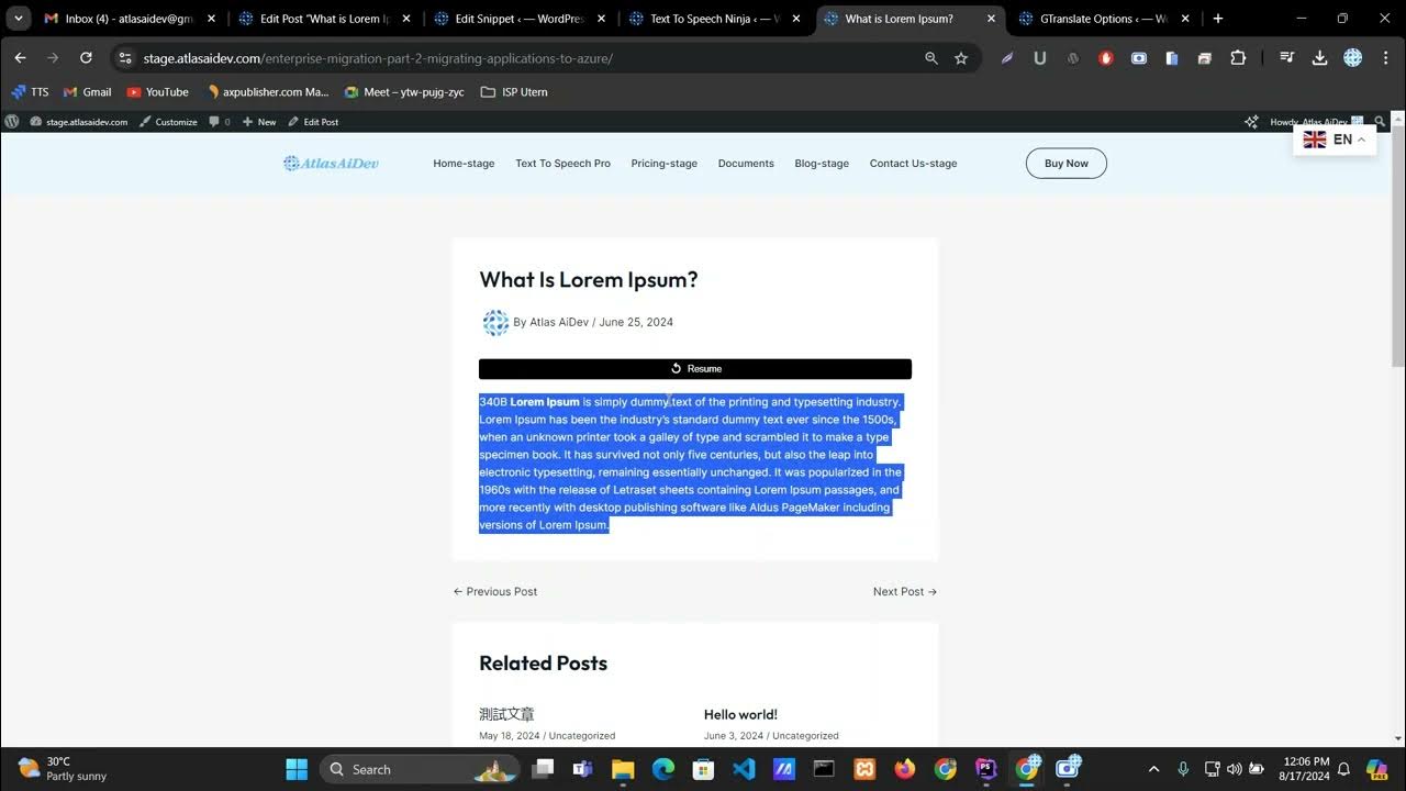 How To Change Text To Speech WordPress Plugin ( AtlasVoice ) Player Text And Hover Text? - YouTube
