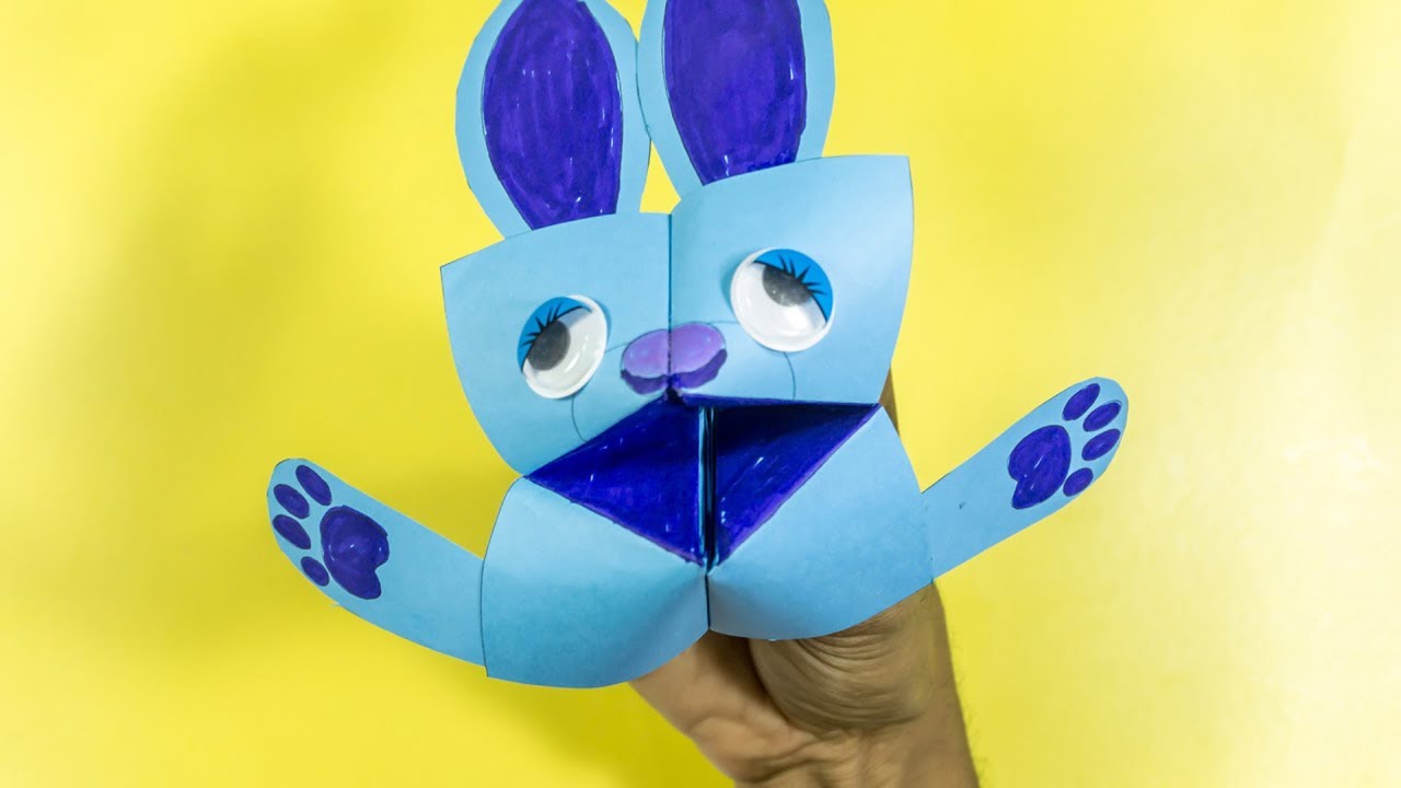 Easy Paper bunny Puppet: Craft Ideas for kids by CraftiKids - YouTube