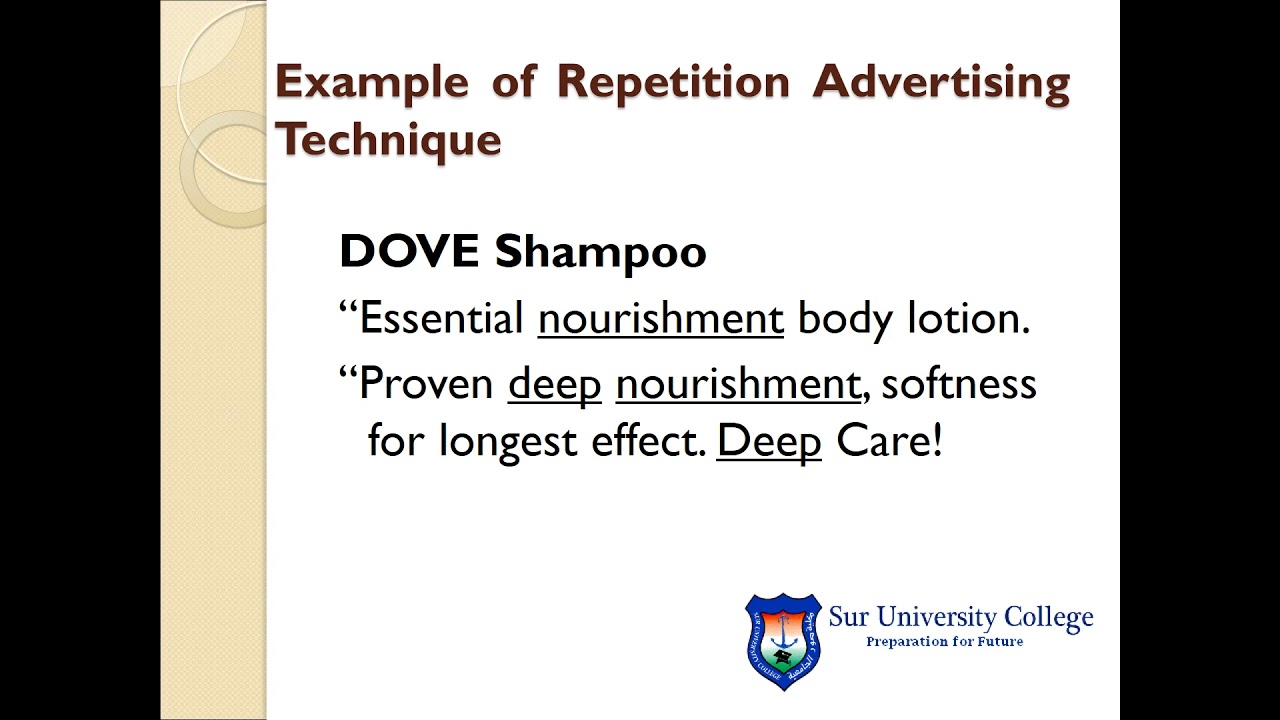 1 Advertising Techniques Repetition 1 - YouTube