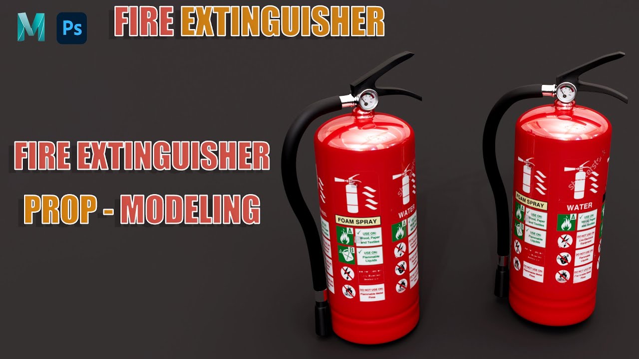 Autodesk Maya 2023 modeling Game Asset fire extinguisher - YouTube