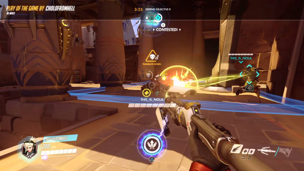 Overwatch: Beta - Triple Revive with Mercy - YouTube
