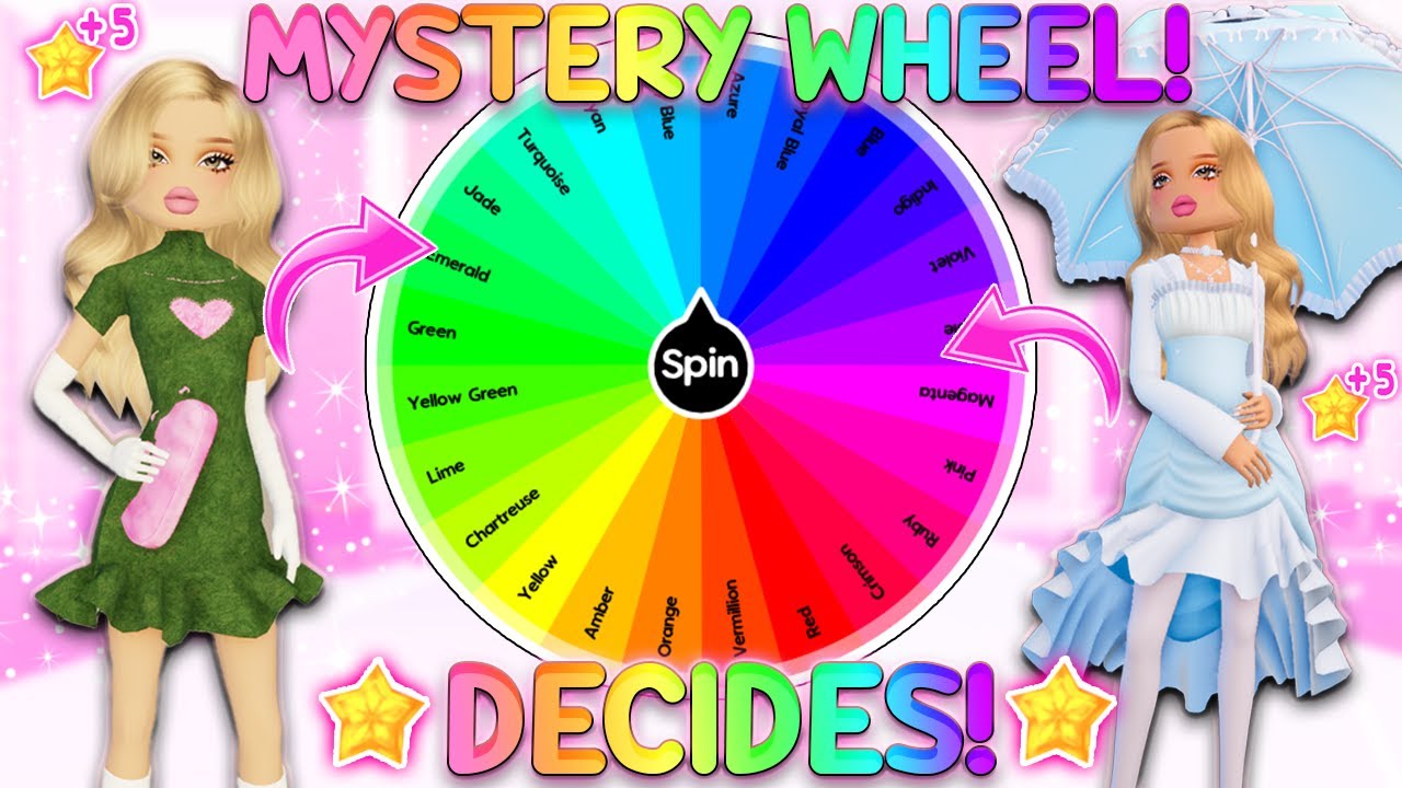MYSTERY WHEEL DECIDES WHAT COLOR I WEAR IN DRESS TO IMPRESS... Roblox ...