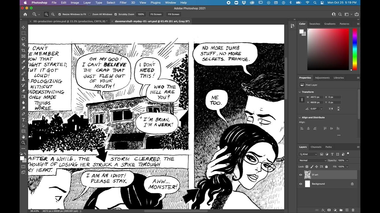 Photoshop Production of Comic Book Art - YouTube