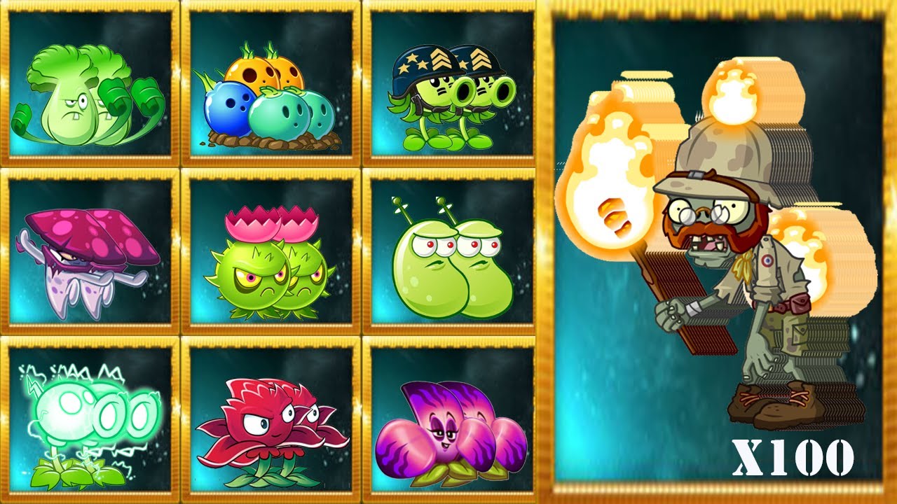 Pvz 2 Challenge - 2 Plants * 1 PLANT FOOD vs 100 Torchlight Zombies ...