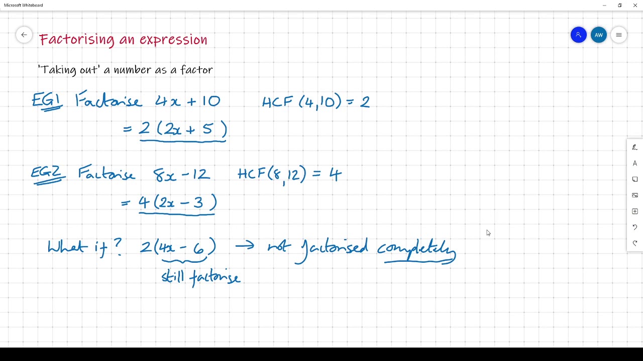 Factorise An Expression Taking Out A Number YouTube