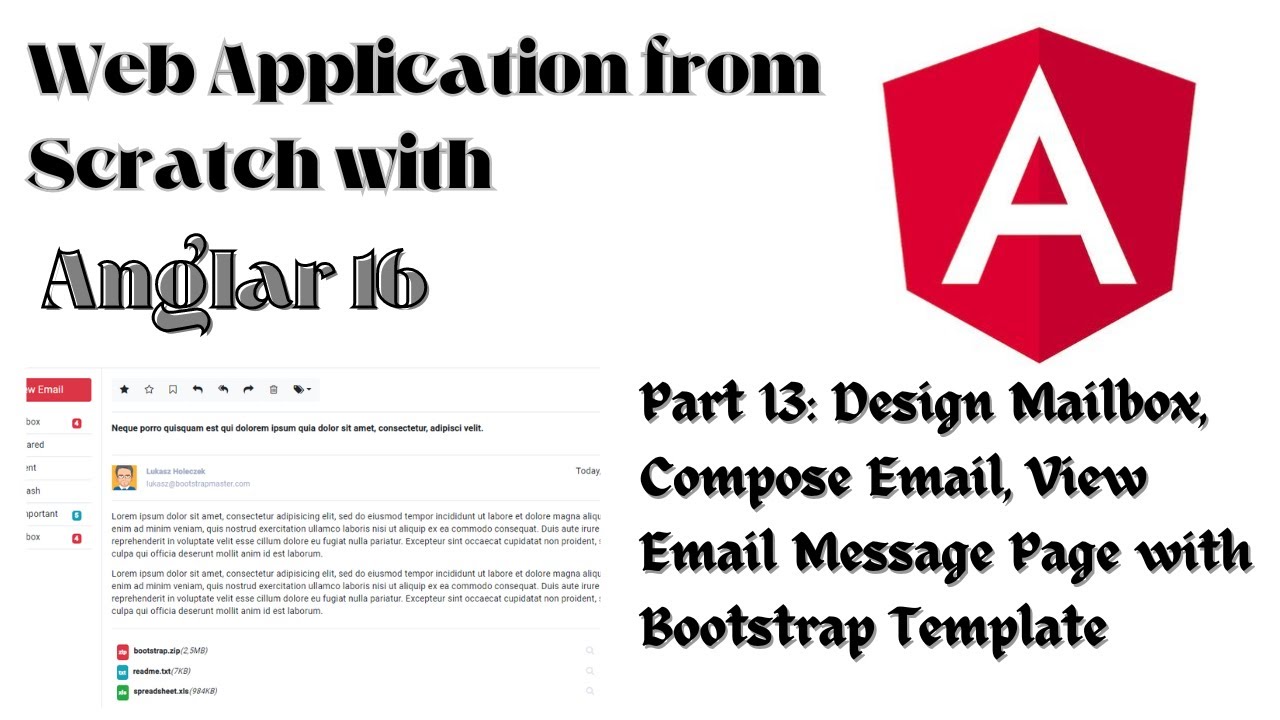 Design Mailbox, Compose Email, View Email Page with Bootstrap Template ...