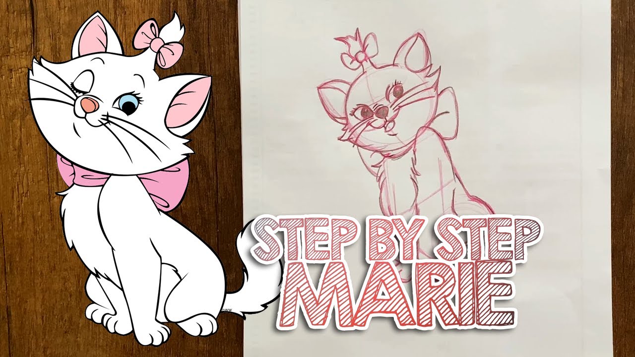 Easy Drawing For Marie Step By Step - YouTube