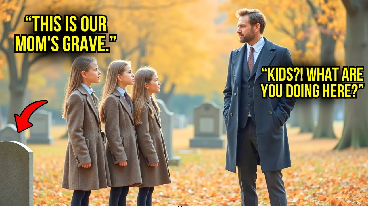 A Millionaire CEO met THREE Little Girls at his Wife's grave! He was ...