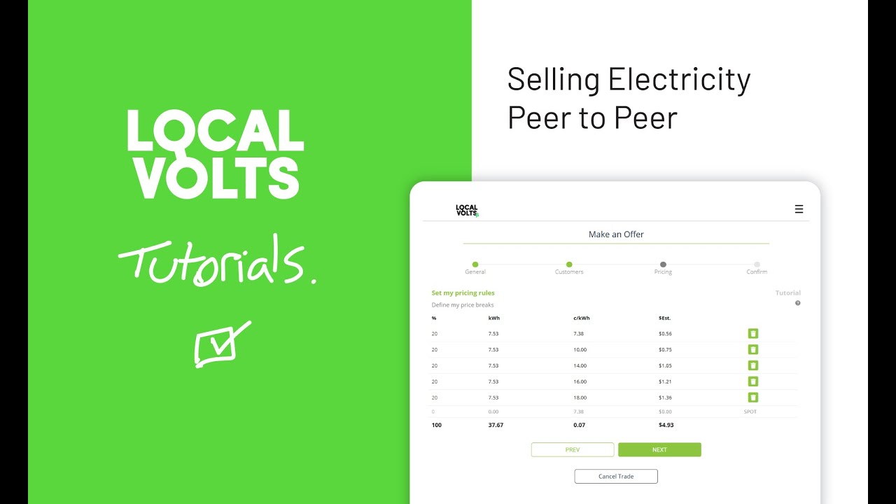 Selling Electricity on the Peer to Peer Market - YouTube