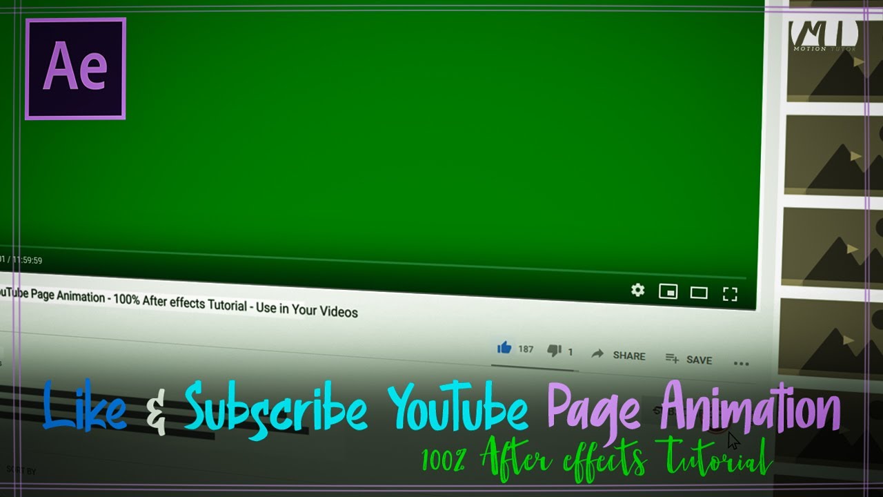 Like & Subscribe YouTube Page Animation - 100% After effects Tutorial ...