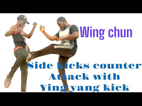 side kicks counter attack with ying yang kick - YouTube