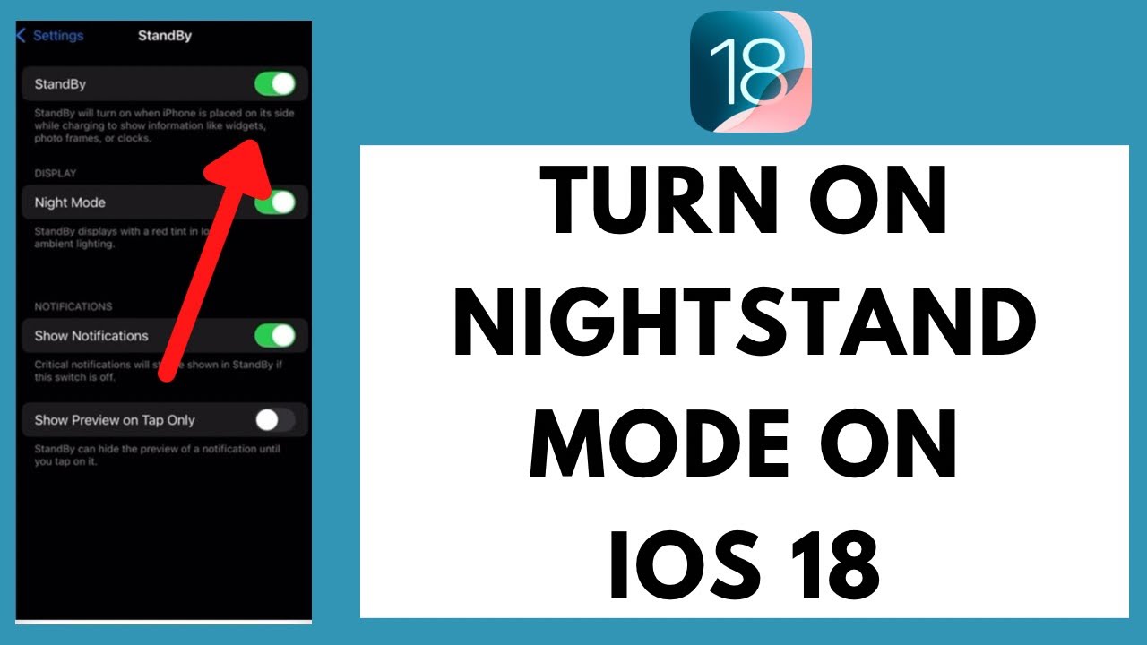 How to Enable Nightstand Mode in Standby on iOS 18 (EASY!!) - YouTube