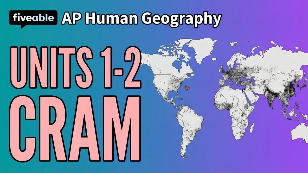 AP Human Geography CRAM – Units 1-2 Review | Fiveable Cram Archive