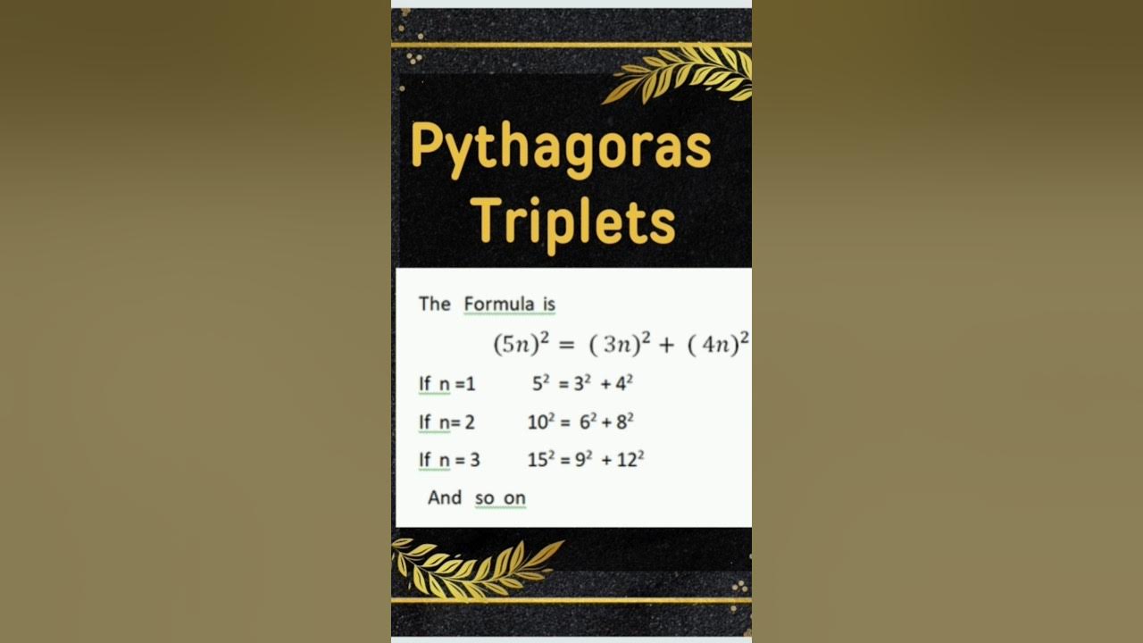 Pythagoras Triplets - YouTube