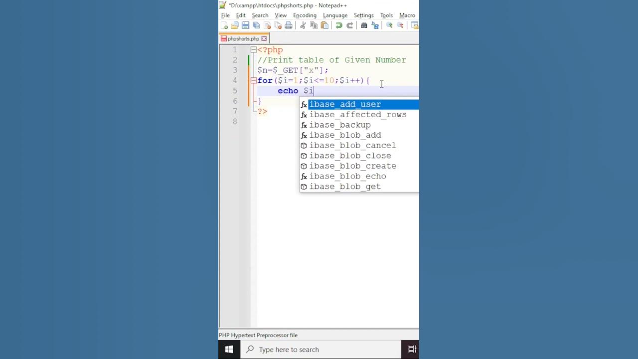 Print Table Of Given Number In Php - YouTube