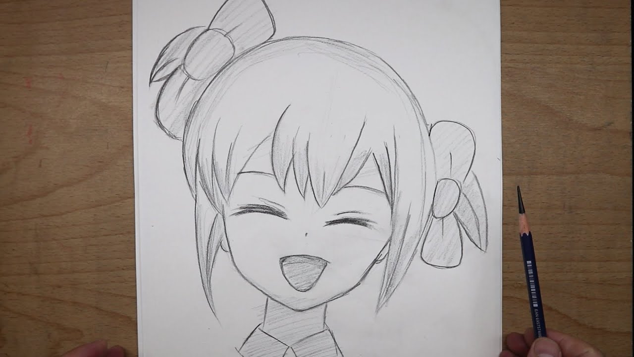 How to Draw a Simple Anime Girl - YouTube