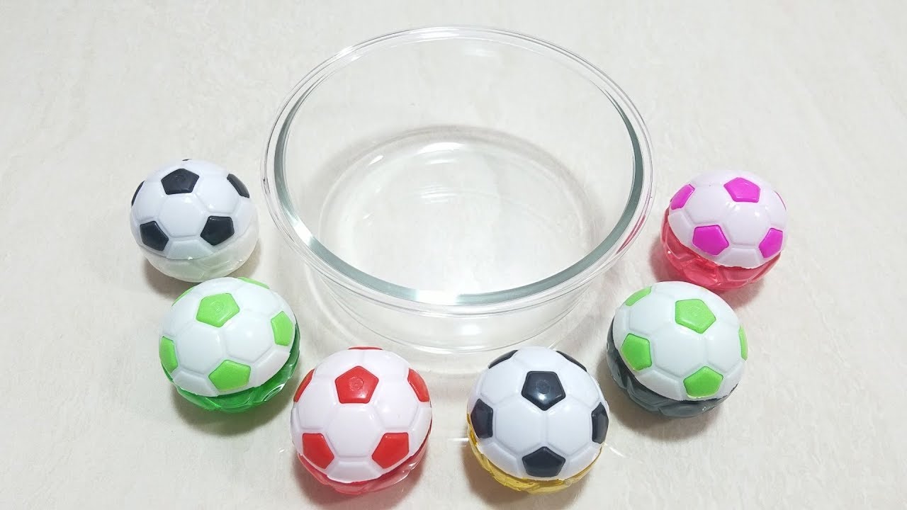 Making Slime with Football crystal mini Most Satisfying Relaxing Slime ...