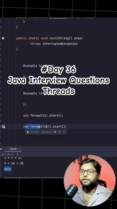🔥36/100 Days Java Interview Questions | Working with Threads #coding #javainterview - YouTube