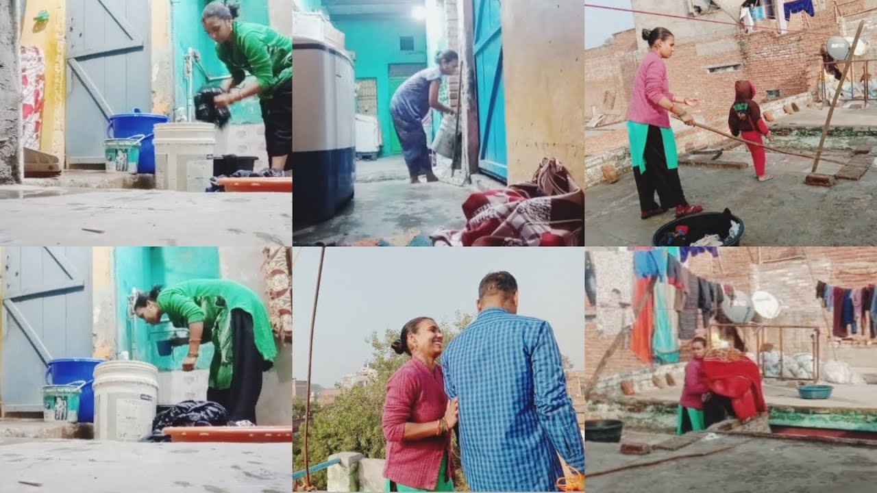 Hand washing clothes cleaning vlog Indian house wife #Desivlog - YouTube