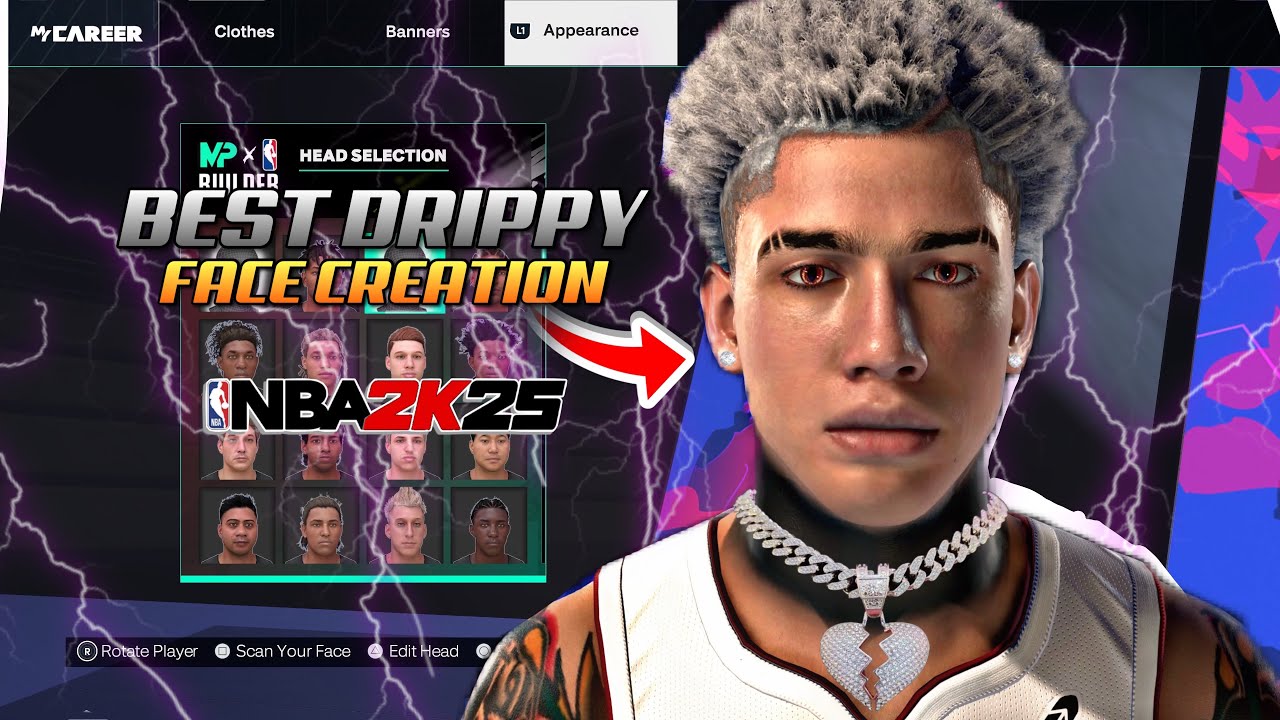 *NEW* BEST COMP STAGE FAVE CREATION on NBA 2K25! DRIPPY COMP STAGE FACE ...