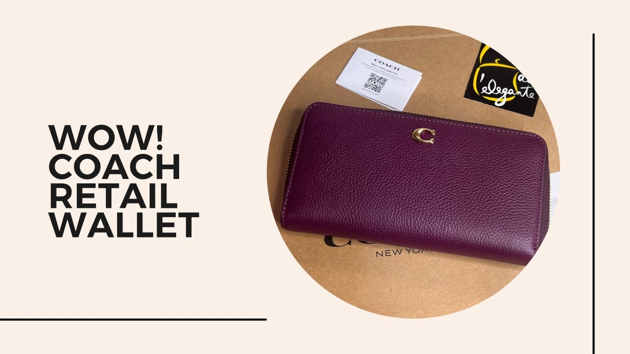 Coach Accordion Zip wallet Deep Berry - YouTube