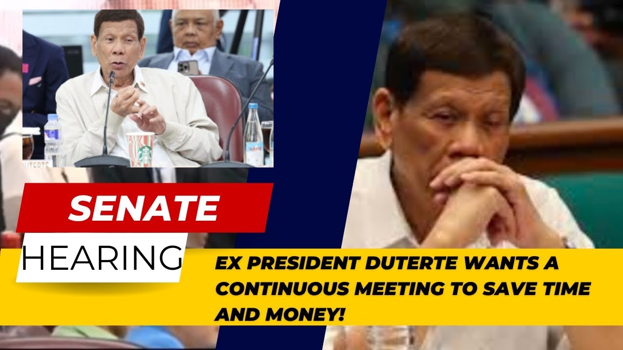 FORMER PRESIDENT DUTERTE WANTS A CONTINUOUS HEARING TO SAVE MONEY - YouTube