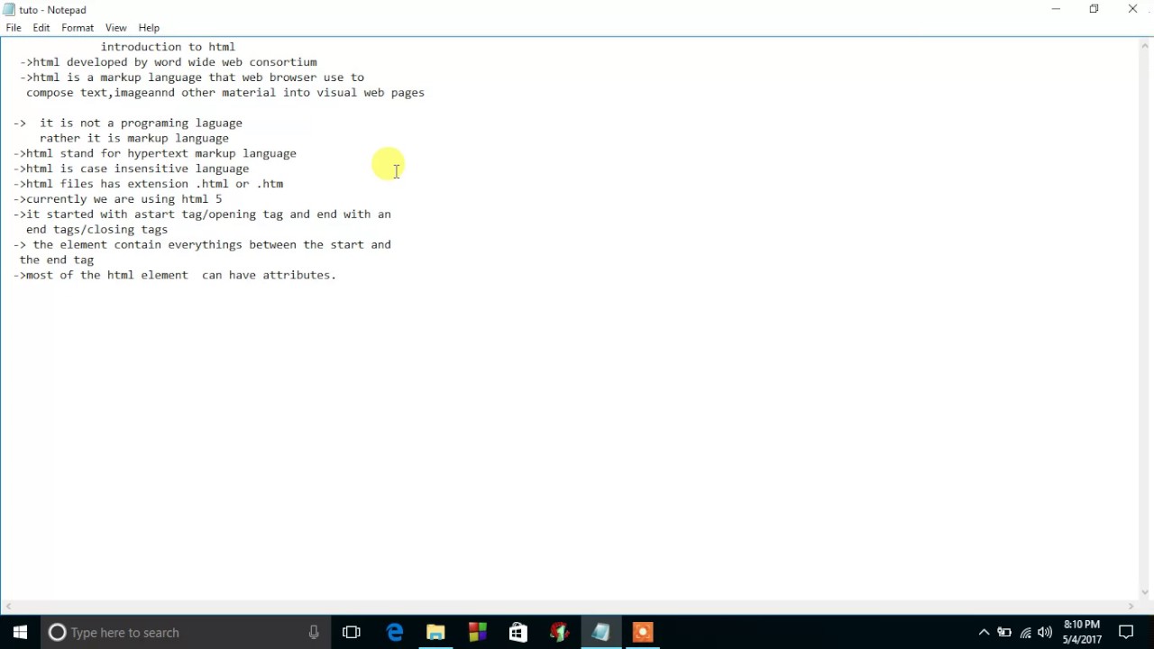 1 Lecture Introduction To Html Part 1 Youtube 8725