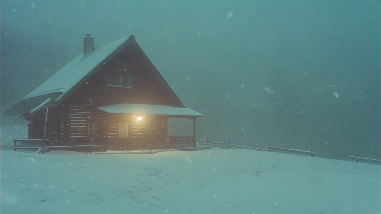 Heavy Blizzard at a Frozen Wooden House┇Howling Wind & Blowing Snow┇Sounds for Sleep & Study ...