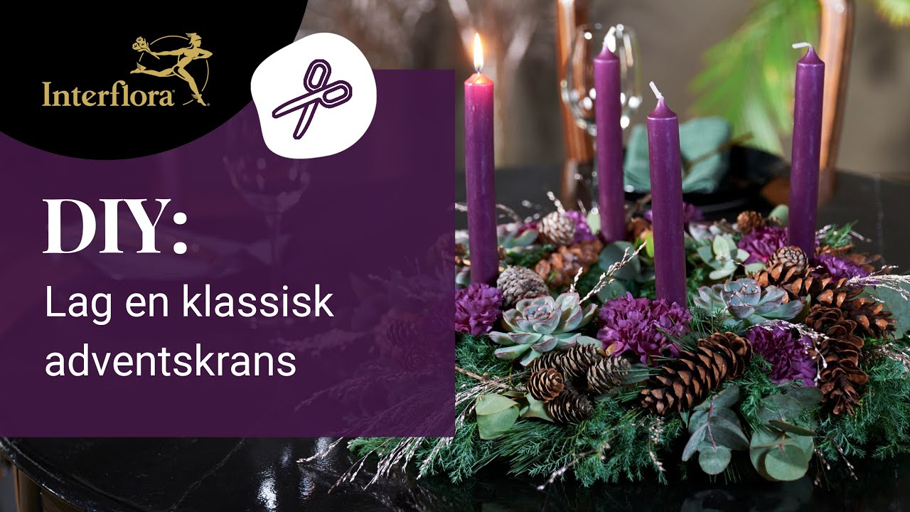 Slik lager du en klassisk adventskrans - YouTube