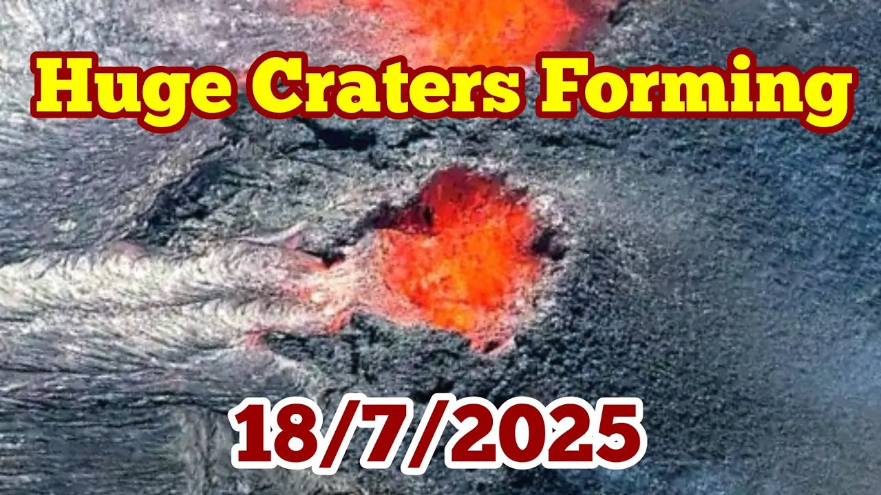 Huge Crater Chain Forming, Iceland Volcano Eruption, Svarstengi, Litla ...