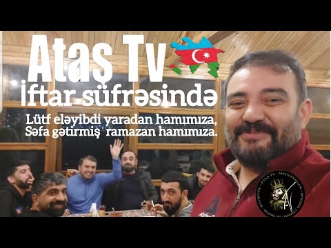 Ataş tv iftar süfrəsində. Ruslan, Pünhan, Cahangeşt, Elşad, Tərlan, Şakir, Elvin, Rəhim.
