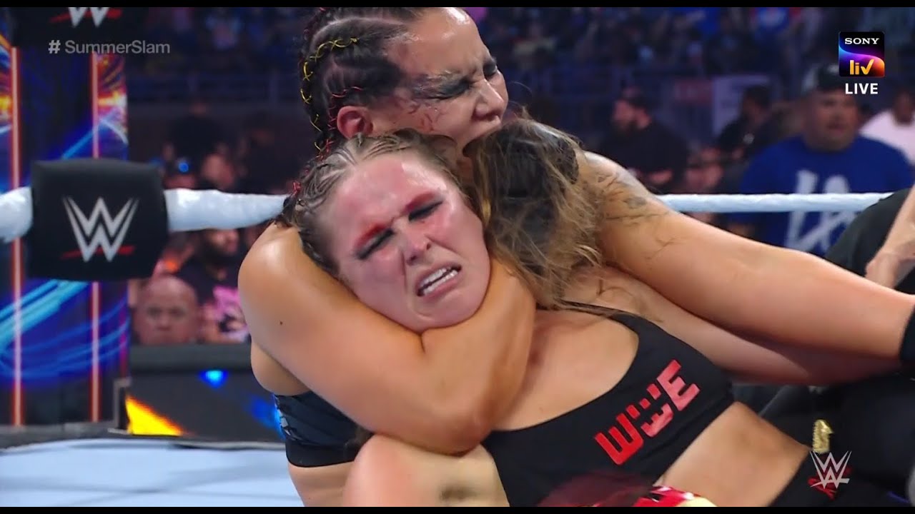 Shayna Baszler choke out Ronda Rousey MMA Rules Match at WWE SummerSlam 2023 - YouTube