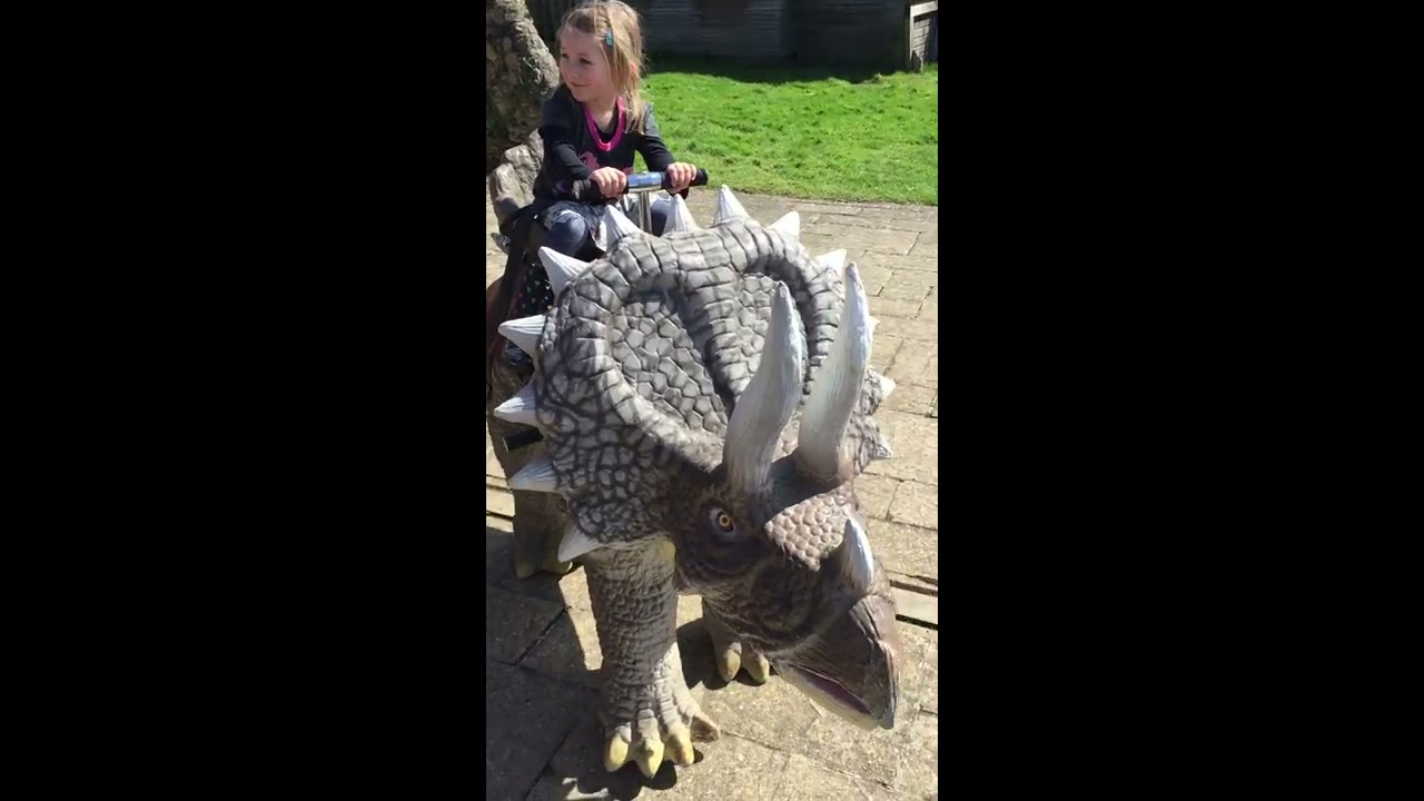 Riding a dinosaur (triceratops) - YouTube