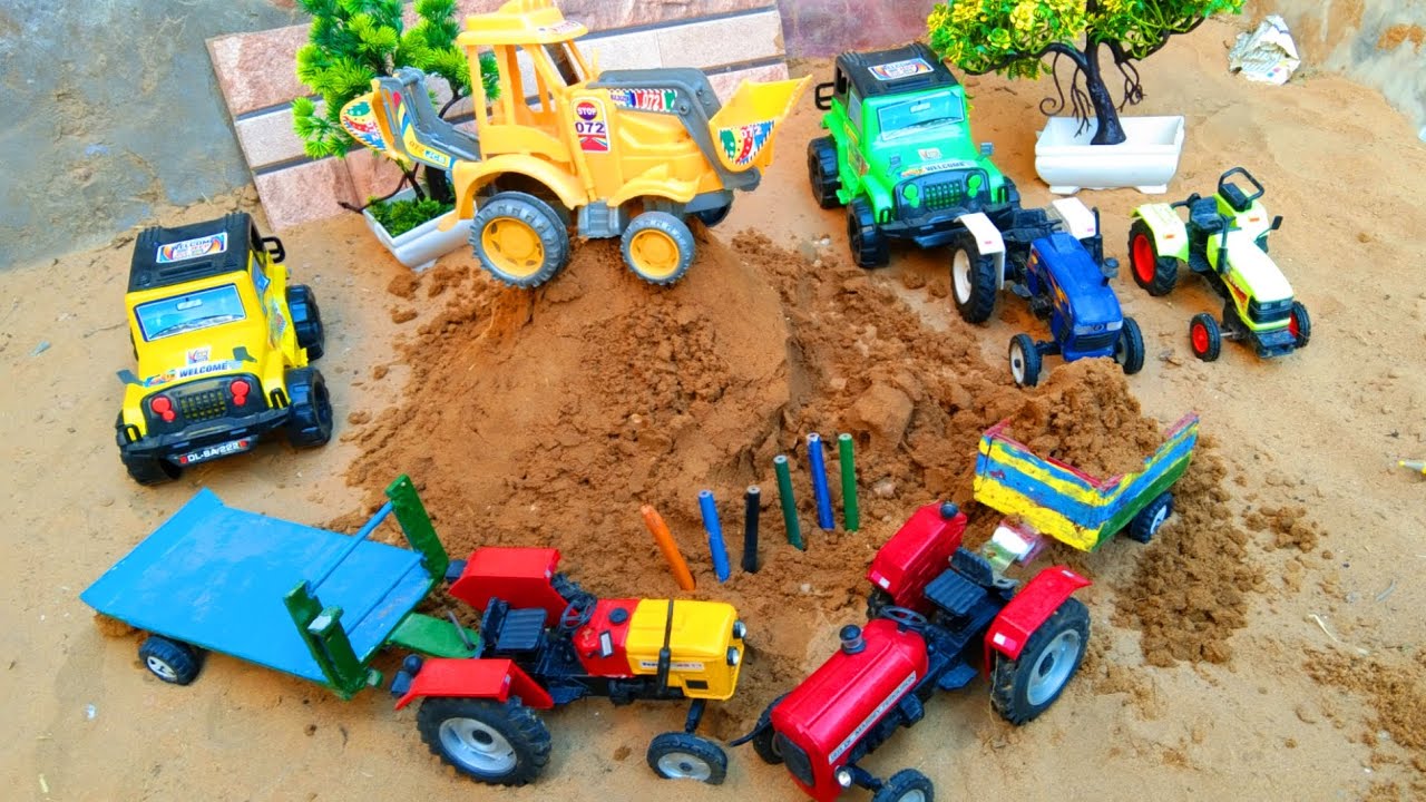 JCB 3DX and Jcb 5CX fully Loading sand mashi tractor 1035 Mahendra ...