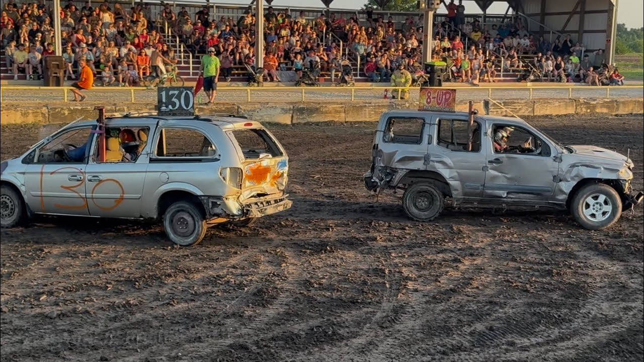 6-21-25 Western Illinois Fair Demo Derby Mini Vans - YouTube